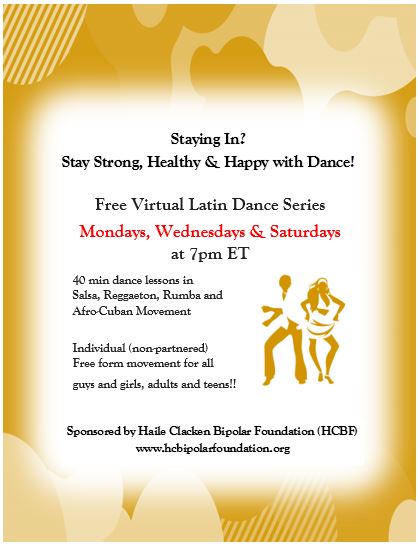 Virtual Latin Dance Series – Haile Clacken Bipolar Foundation